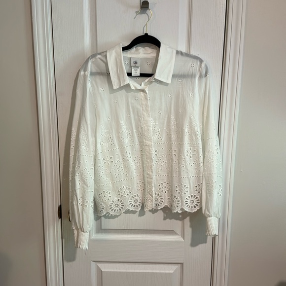 CAbi | Tops | Cabi Eyelet Cropped Topper | Poshmark